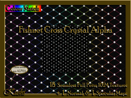 Second Life Marketplace - Fishnet Cross Crystal Alpha Textures