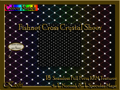 Second Life Marketplace - Fishnet Cross Crystal Sheer Textures