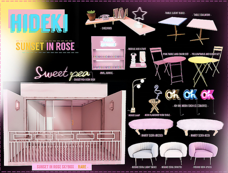 Second Life Marketplace - GACHA - HIDEKI - TABLE (LIGHT BLUE)