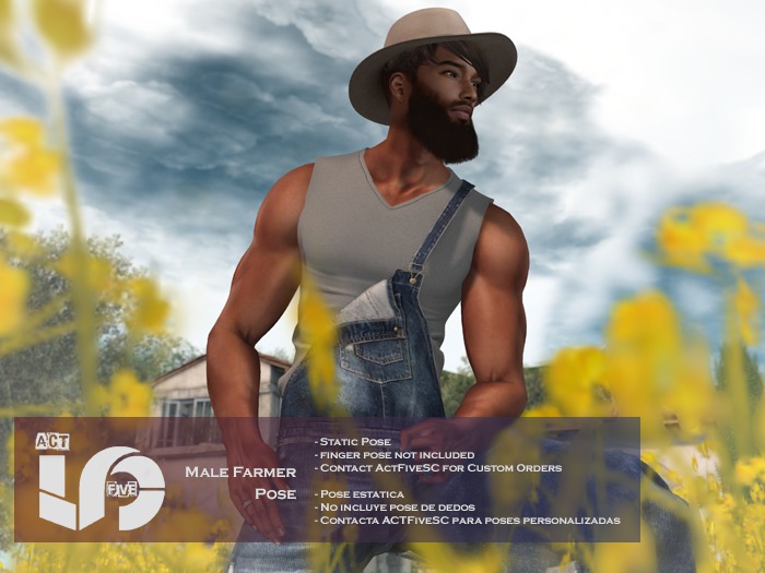 Second Life Marketplace - ACT5-310-Male Farmer Model Pose BOXED