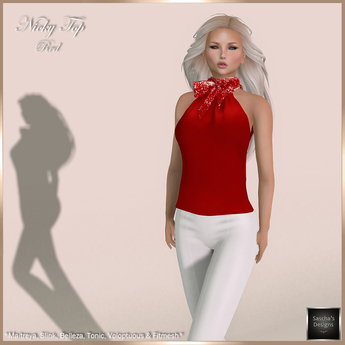 Second Life Marketplace - SAS - Nicky Red Top (MB & FM)