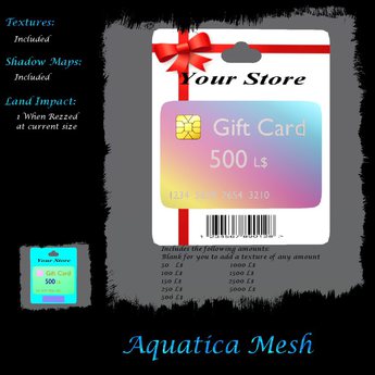 Second Life Marketplace - Aquatica Mesh - AM024326 Hanging Gift Cards