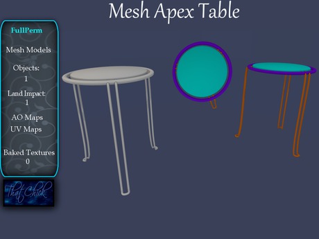 Second Life Marketplace - ~tc~ Mesh Apex Table FullPerm Kit