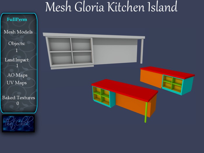 Second Life Marketplace - ~tc~ Mesh Gloria Kitchen Island FullPerm Kit