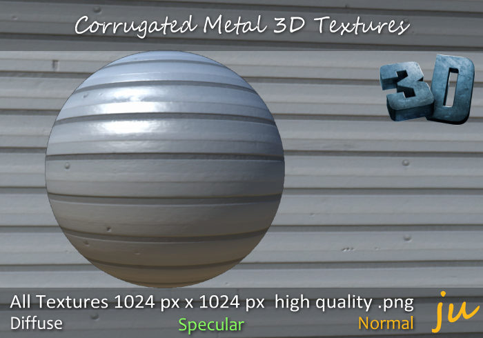 Second Life Marketplace - JU Corrugated Metal 3D Textures Full Perm