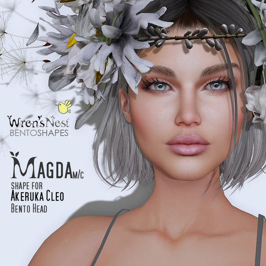 Second Life Marketplace - { wren's nest } Magda Shape for AK Cleo Bento ...
