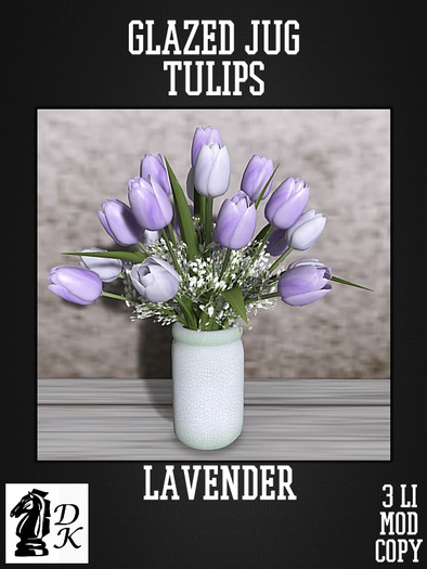 Second Life Marketplace - DKD - Glazed Jug Tulips - lavender