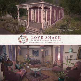Second Life Marketplace - Petite Mort- Love Shack Peacock Chair (bagged)
