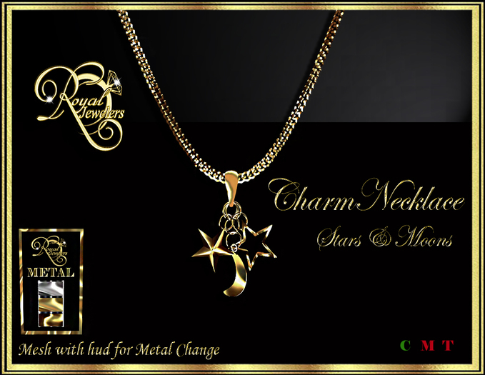 Second Life Marketplace - RJ Charm Necklace - Stars & Moons (Boxed) utd