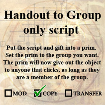 Second Life Marketplace - Handout to Group only