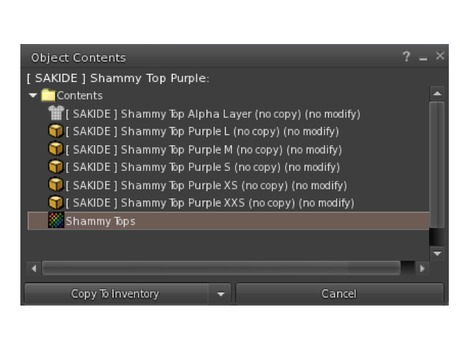 Second Life Marketplace - [ SAKIDE ] Shammy Top Purple
