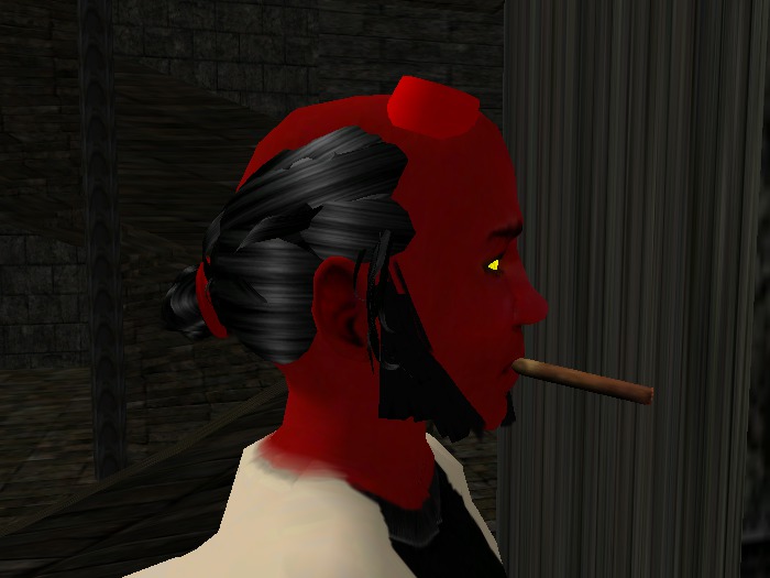 Second Life Marketplace - Baldness Bun Tied Back Hellboy
