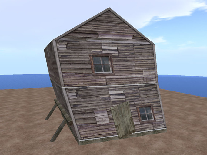 Second Life Marketplace - RE Slanted Old Shack Cabin - 2 Story ...