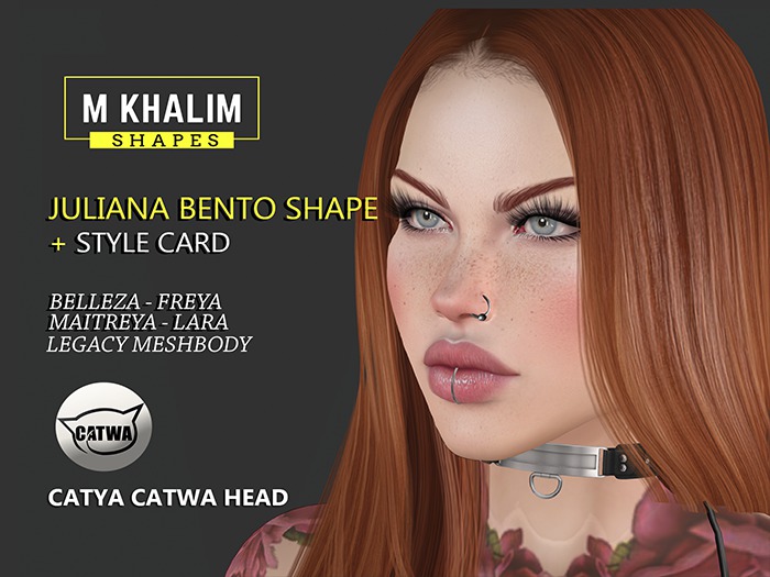 Second Life Marketplace - Juliana Bento Shape for Catya Catwa Head ...
