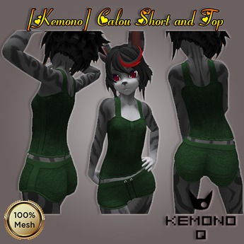 Second Life Marketplace - [Kemono] Calou Short and Top Green