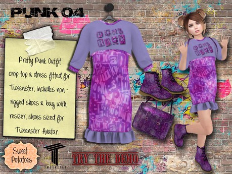 Second Life Marketplace - Pretty Punked Outfit for Tweenster - Punk 04