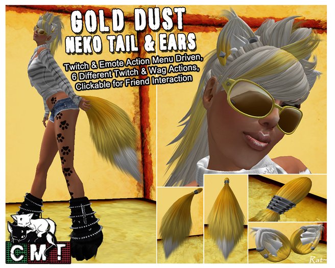 Second Life Marketplace - Gold Dust Neko Ears & Tail (box)