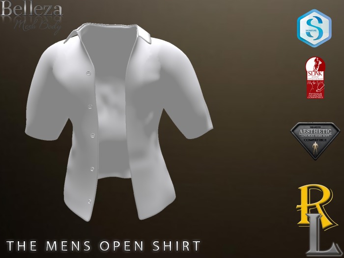 Second Life Marketplace - The Mens Open Shirt Full Perm