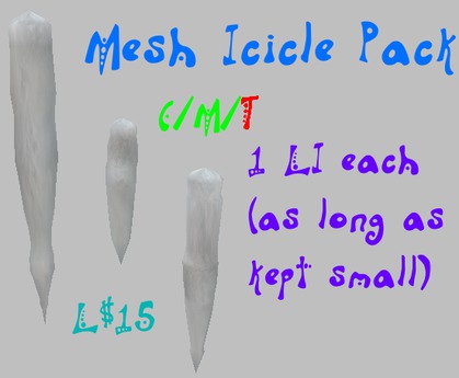 Second Life Marketplace - Mesh Icicle Pack