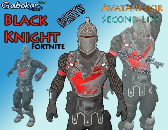 Second Life Marketplace - COMPLETE AVATAR - (RIG) - BLACK KNIGHT (FORTNITE)