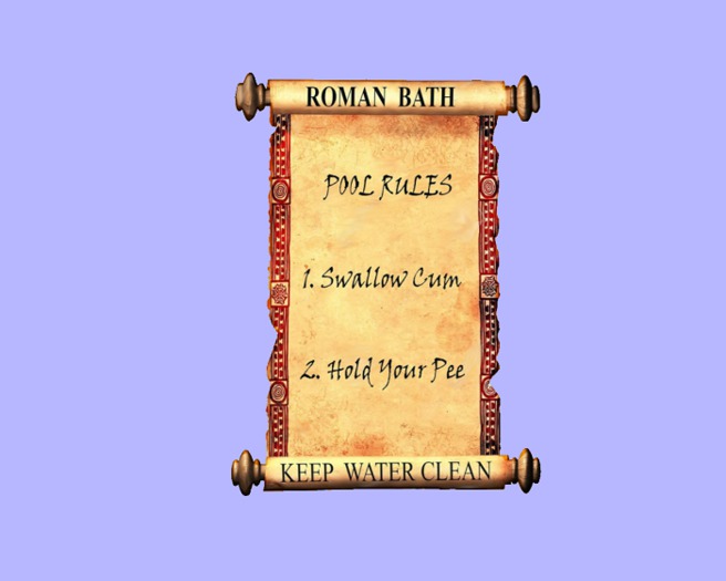 Second Life Marketplace - Roman Baths Scroll-Pool Rules