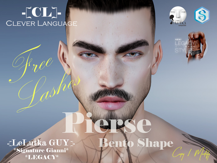 Second Life Marketplace - - [Clever Language] - Pierse Bento Shape ...