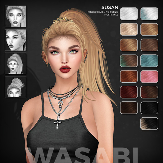 Second Life Marketplace - Wasabi // Susan Mesh Hair - Basics