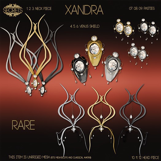 Second Life Marketplace - -SECRETS- Xandra Neck Piece - Gold