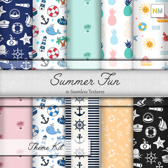 Second Life Marketplace - Summer Fun Theme Kit 10 Seamless Textures NM ...