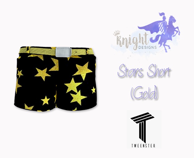 Second Life Marketplace - [KNIGHT DESIGNS] STARS SHORT (GOLD) - TWEENSTER