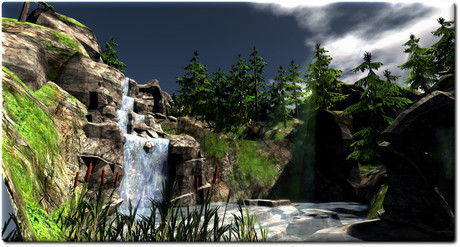 Second Life Marketplace - Mesh Fir-Forest Waterfall Canyon 185 Li ...