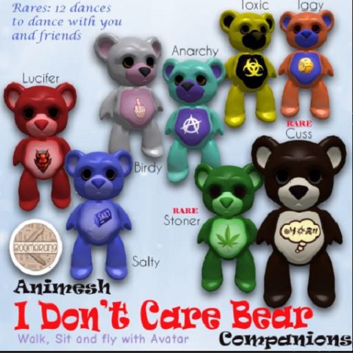 Second Life Marketplace - [Boomerang] - I don't care bear - Toxic Box
