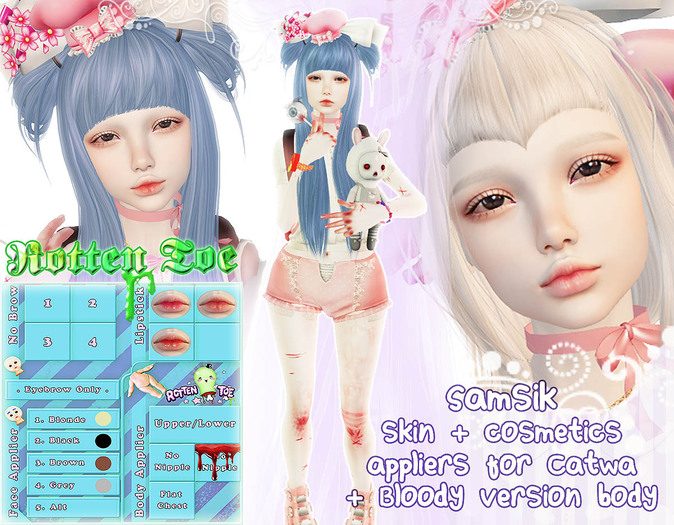 Second Life Marketplace - Samsik skin for catwa BOM + omega appliers