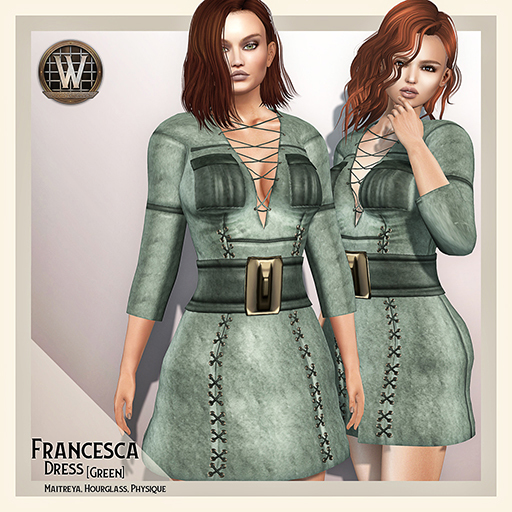 Second Life Marketplace - Wicca's Wardrobe - Francesca Dress [Green ...