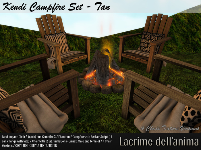 Second Life Marketplace - Kendi Campfire Set - Tan