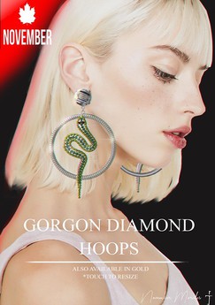 Second Life Marketplace - Nov-Gorgon Diamond Hoops (S)