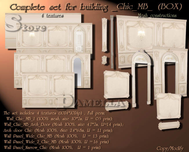 Second Life Marketplace - Complete set for building _Chic_MB_ (BOX)