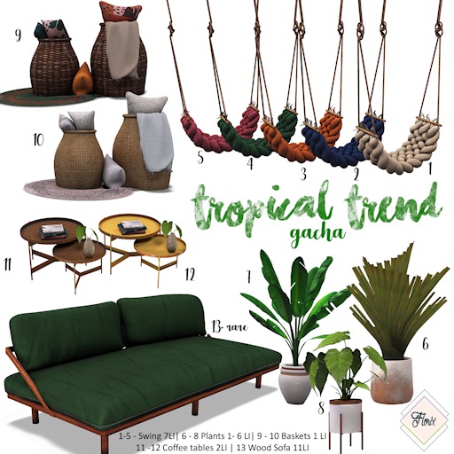 Second Life Marketplace - .Florix. Tropical Trend Gacha - Modern Wood ...