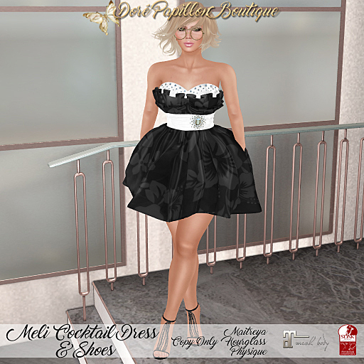 Second Life Marketplace - DPB Meli Cocktail Dress - Black & White ...