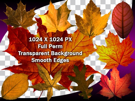 Second Life Marketplace - Autumn Fall Leaves Transparent Alpha Textures ...