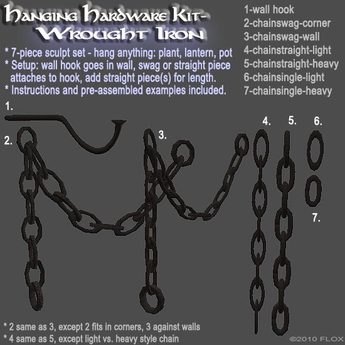 Second Life Marketplace - Hanging Hardware Kit - Wrought Iron (black)