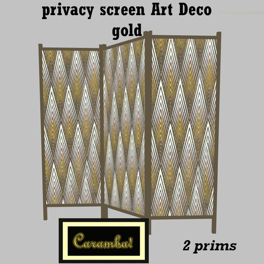 Second Life Marketplace - privacy screen Art Deco gold