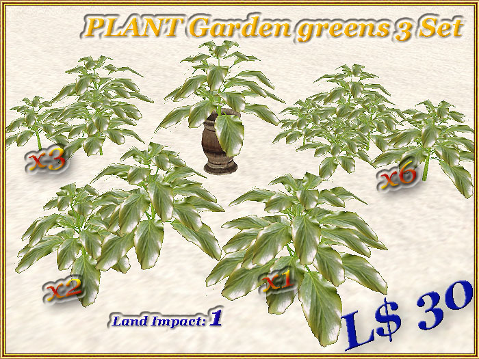 Second Life Marketplace - PLANT - Garden greens v3 Set (1 LI) (Full perm)