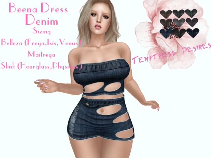 Second Life Marketplace - Beena Denim Dress-ADD