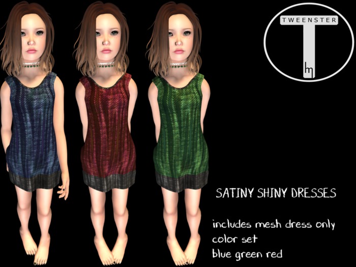 Second Life Marketplace - demo satiny shiny dresses -Tweenster Muse's ...