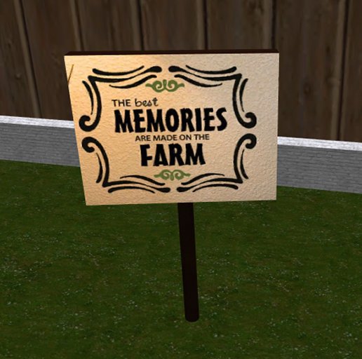 Second Life Marketplace - the best memories are made on the farm SIGN