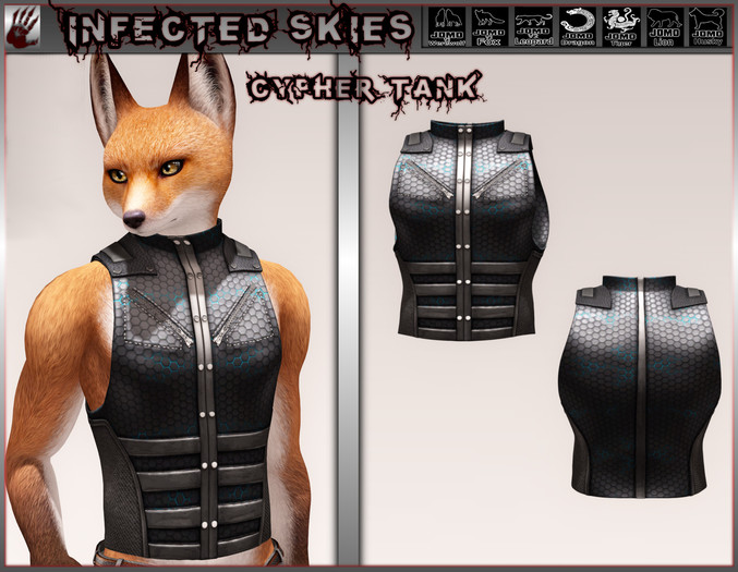 Second Life Marketplace - *IS* Cypher Tank Furry HC Blue