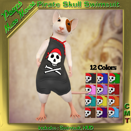 Second Life Marketplace - Peeps Muso Pirate Skull Swimsuit