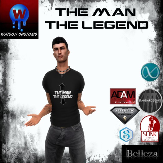 Second Life Marketplace - THE MAN THE LEGEND SHIRT BOXED