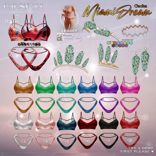 Second Life Marketplace - 05. ERSCH - Miami Gacha {Lara} Earrings